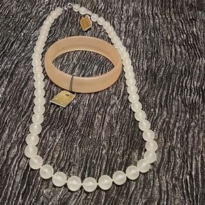 Tempo | Jewelry | Vtg 7s Tempo Plastic Frosted Necklacebracelet | Poshmark